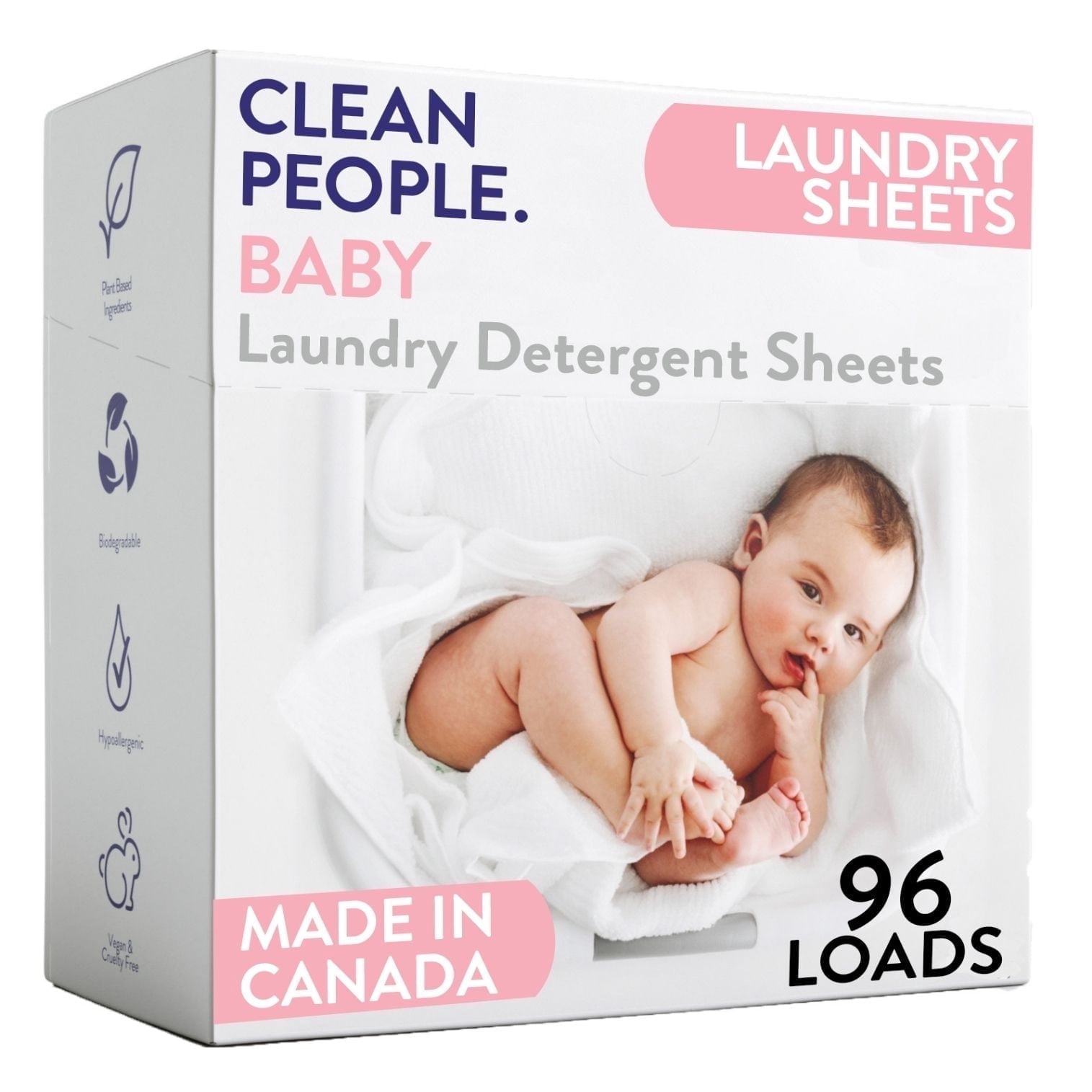 Clean People Laundry Detergent Sheets, Unscented, Baby, Hypoallergenic ...