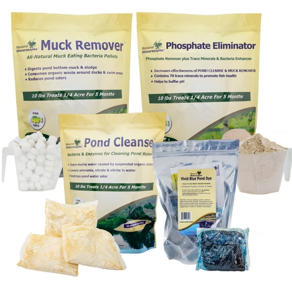Clean Pond Maintenance Kit - Natural Outdoor Fish Cleaner & Water ...