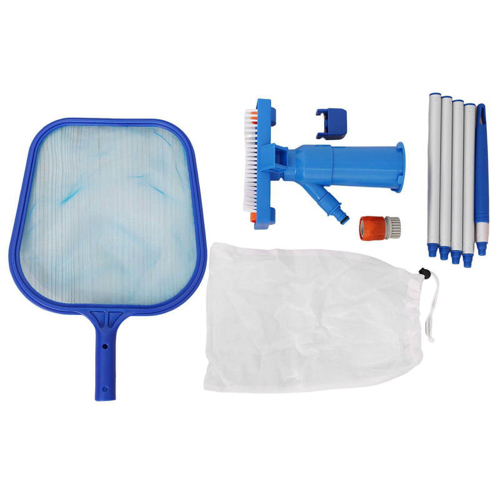 Clean Pool Swimming Pool Leaf Skimmer Net with Telescopic Aluminum Pole ...