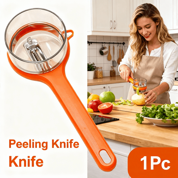 Clean-Prep Vegetable Peeler with Peel Collector, Ergonomic Fruit Peeler ...