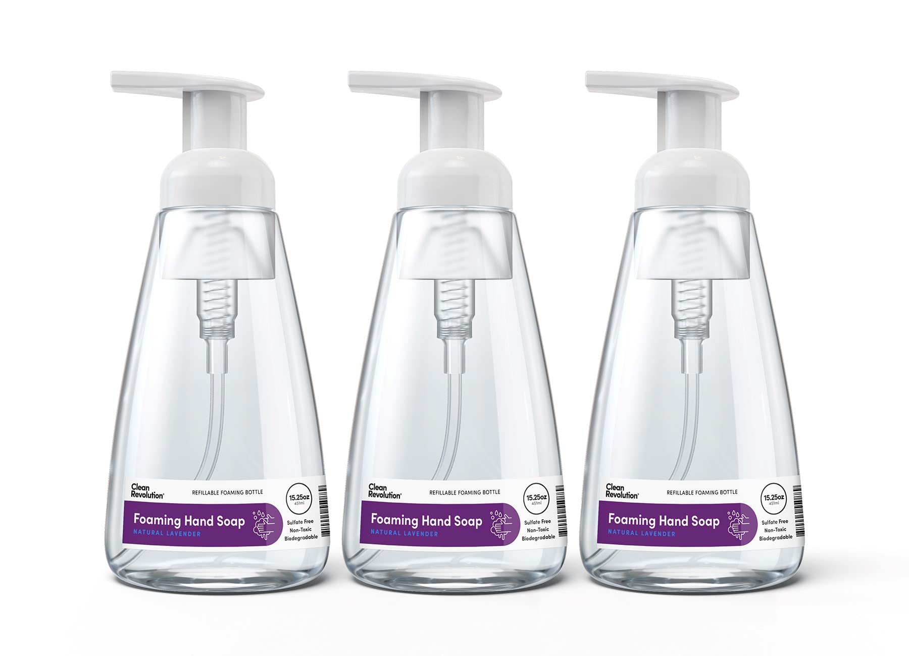 Clean Revolution Ready to Use Foaming Hand Soap| Three Pack | Jumbo 15 ...