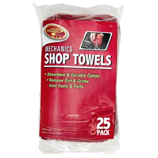 Clean Rite 3-542 Red Cotton Shop Towel - 25 Pack - Walmart.com