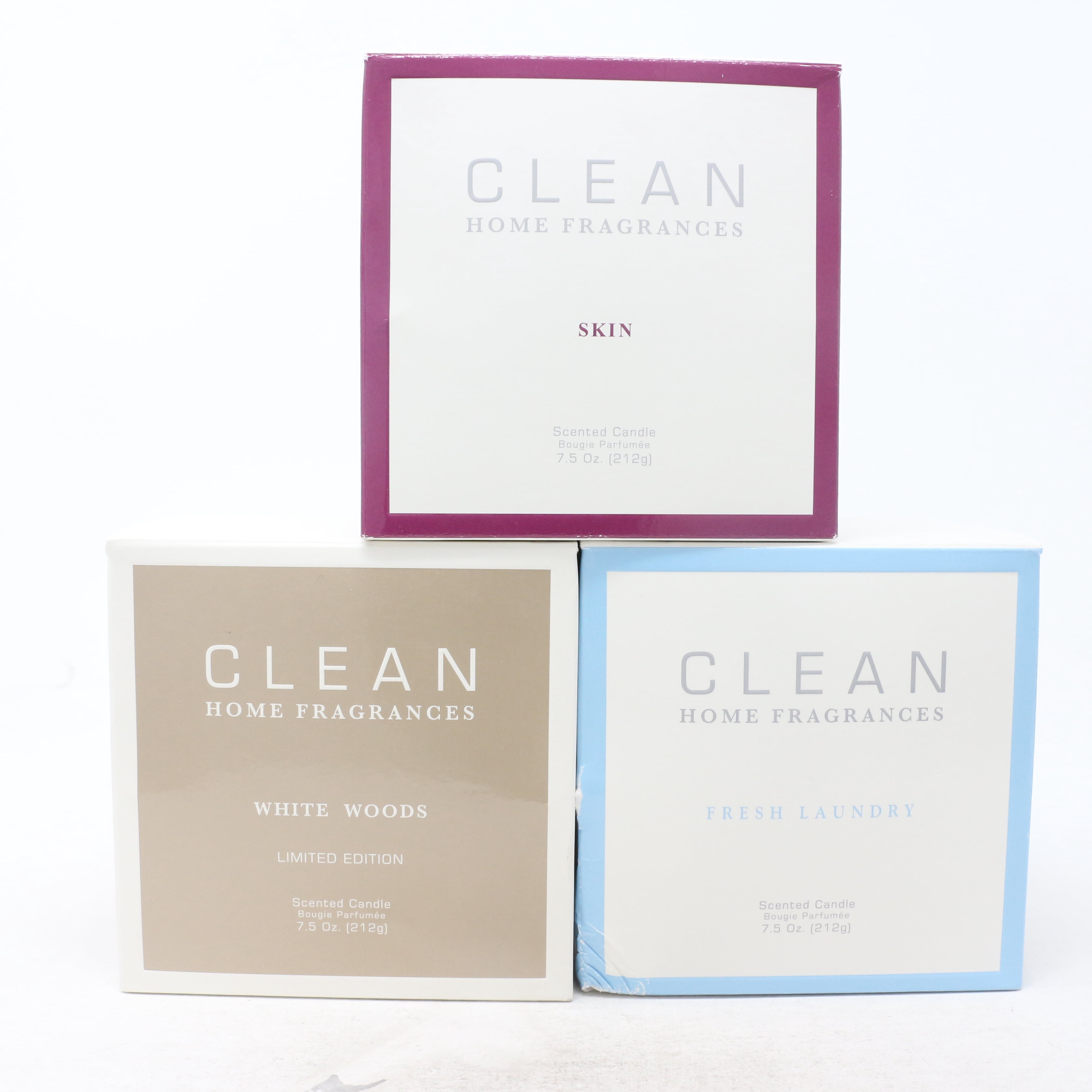 Clean Scented Candle Collection , Skin, Fresh laundry, White Wood,New ...