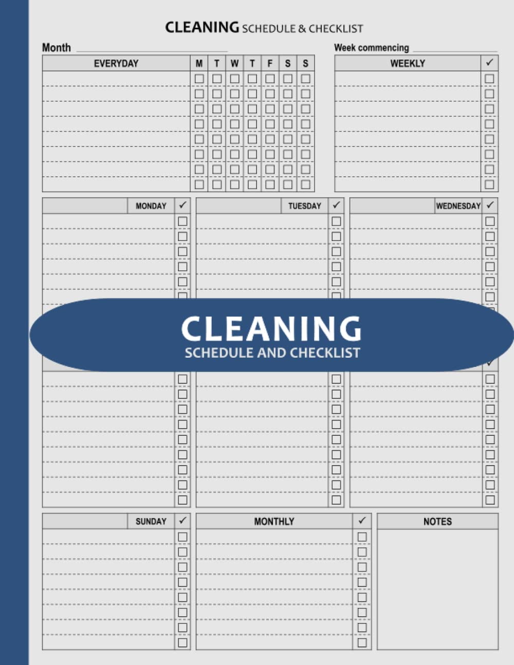Clean Schedule Checklist: Printable Weekly Daily and Monthly Cleaning ...