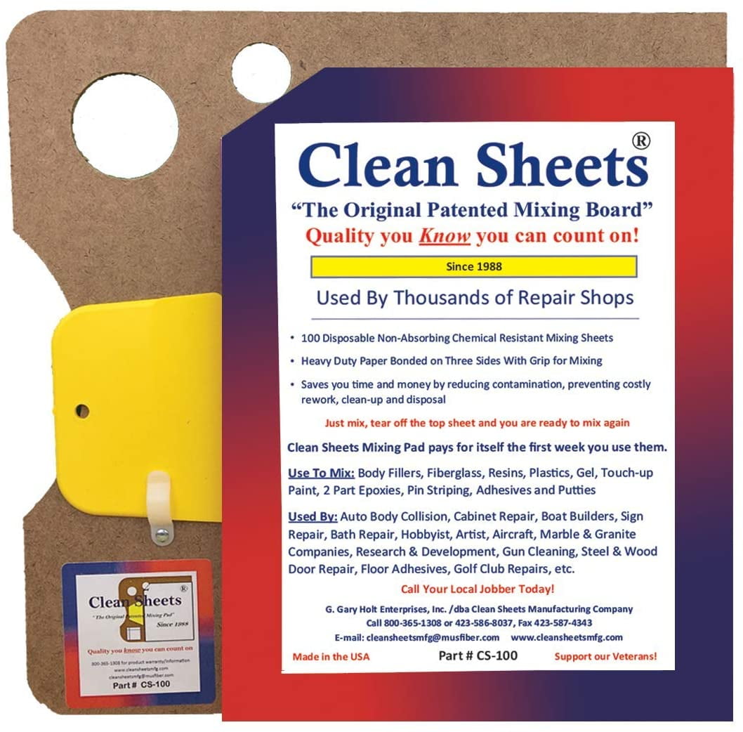 Clean Sheets 100 Disposable Plastic Auto Body, Quick-Mixing Tear-Off ...
