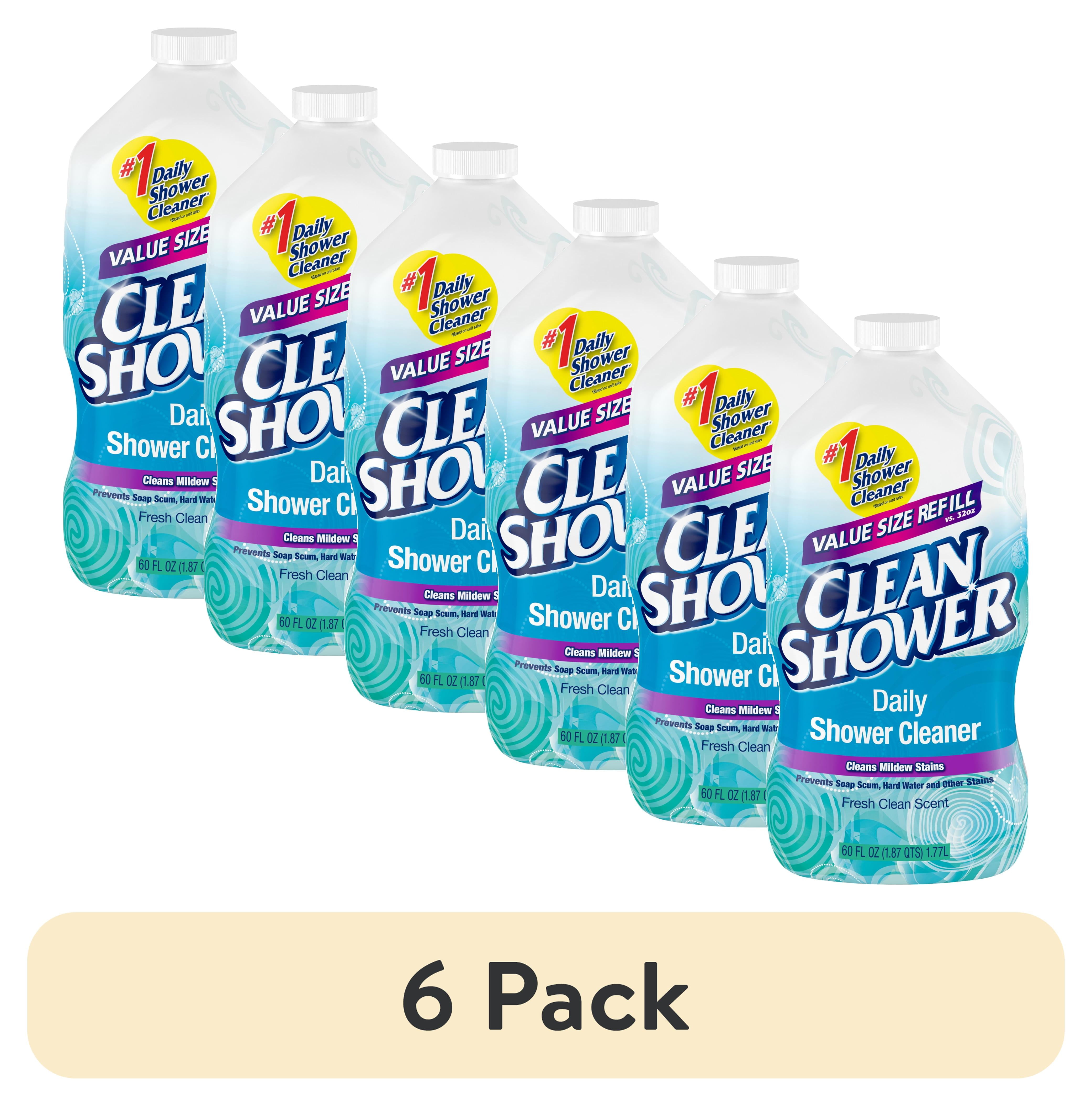 (6 pack) Clean Shower Daily Shower Cleaner Refill, Fresh Clean Scent 60 ...