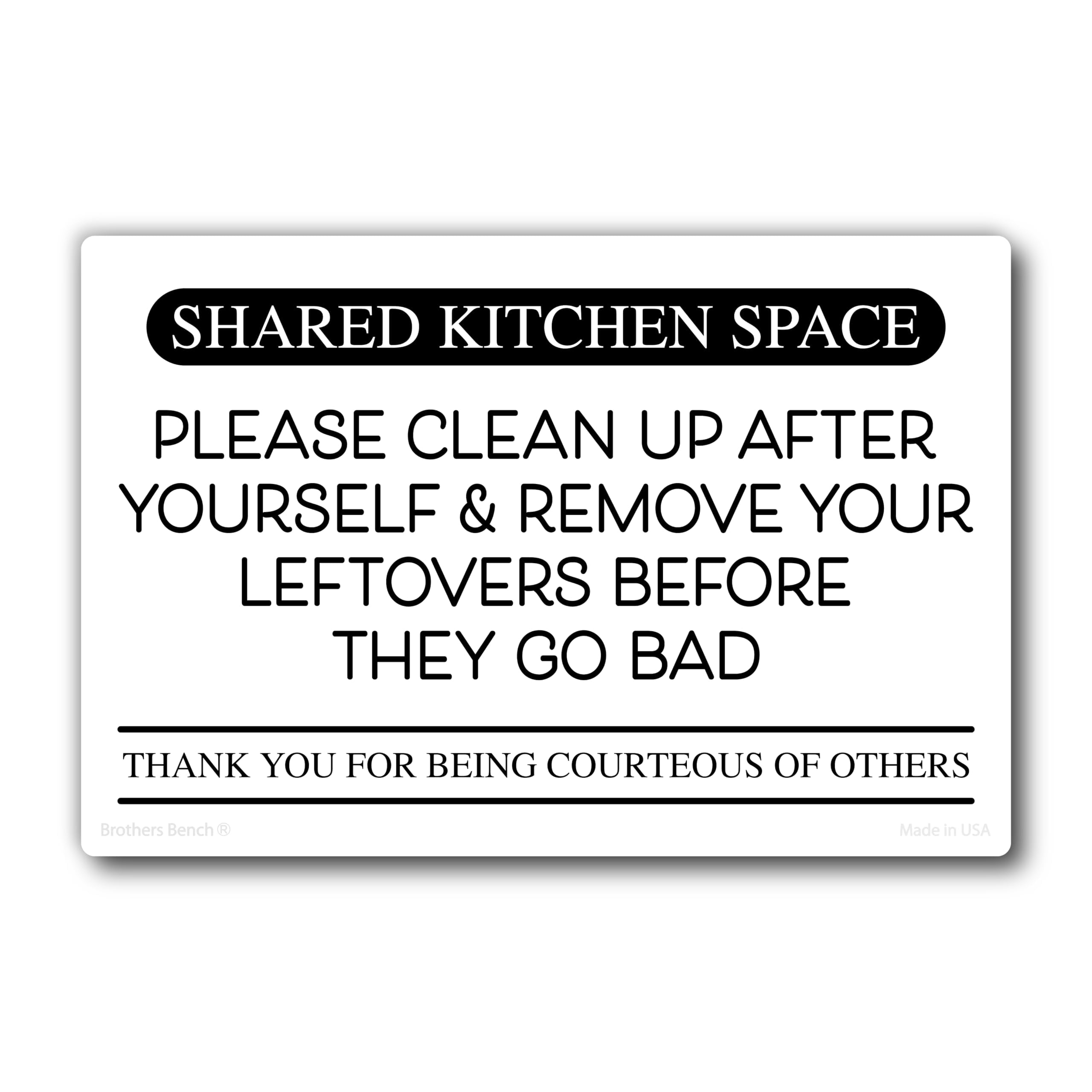Clean Up After Yourself Sign, 6x4 in Fridge Magnet, Break Room ...
