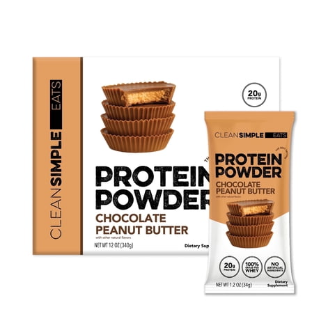 Clean Simple Eats Grass Fed Whey Protein Powder, Chocolate Peanut ...