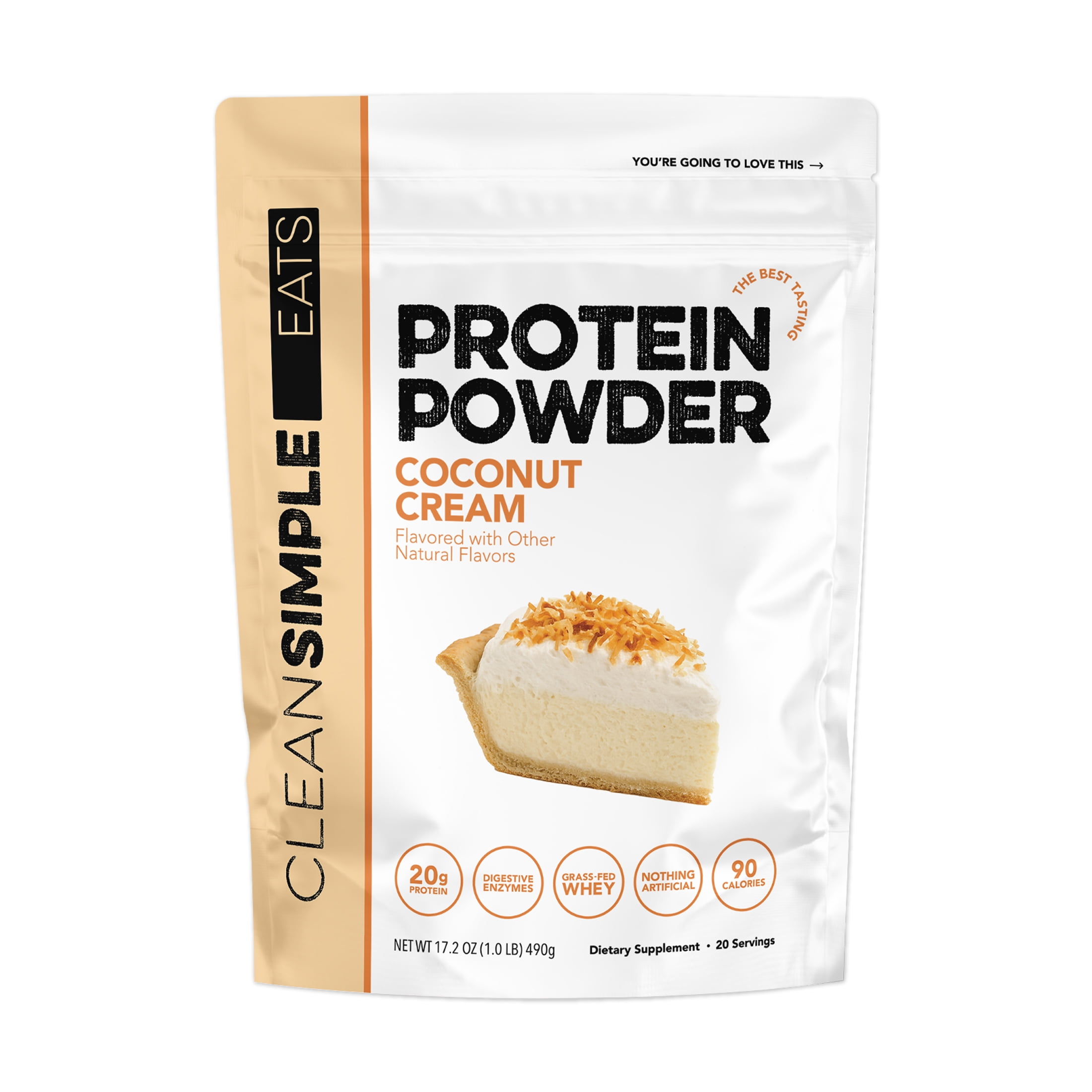 Clean Simple Eats Whey Protein Powder, Coconut Cream, Gluten Free, Zero ...