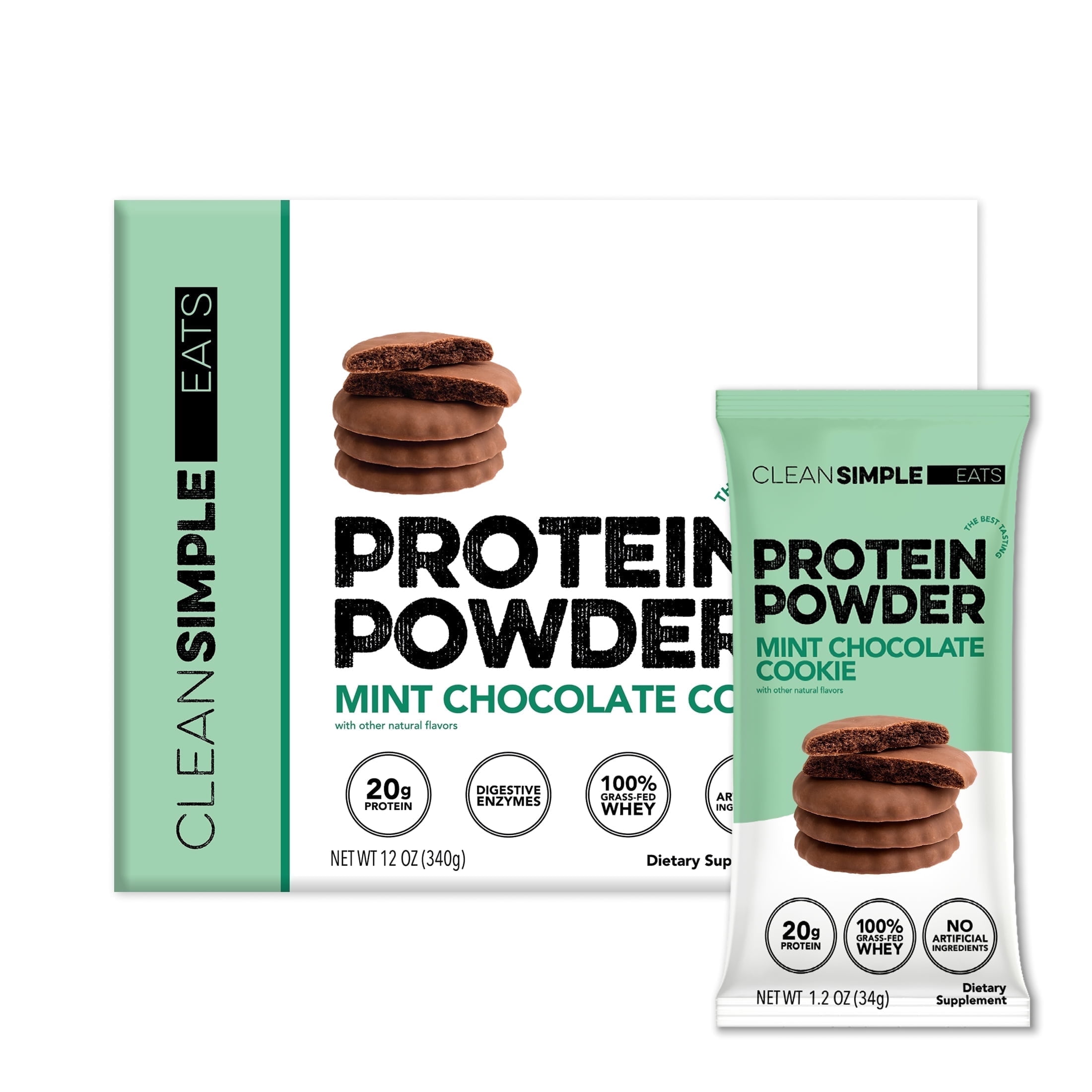 Clean Simple Eats Whey Protein Powder, Mint Chocolate Cookie, Gluten ...