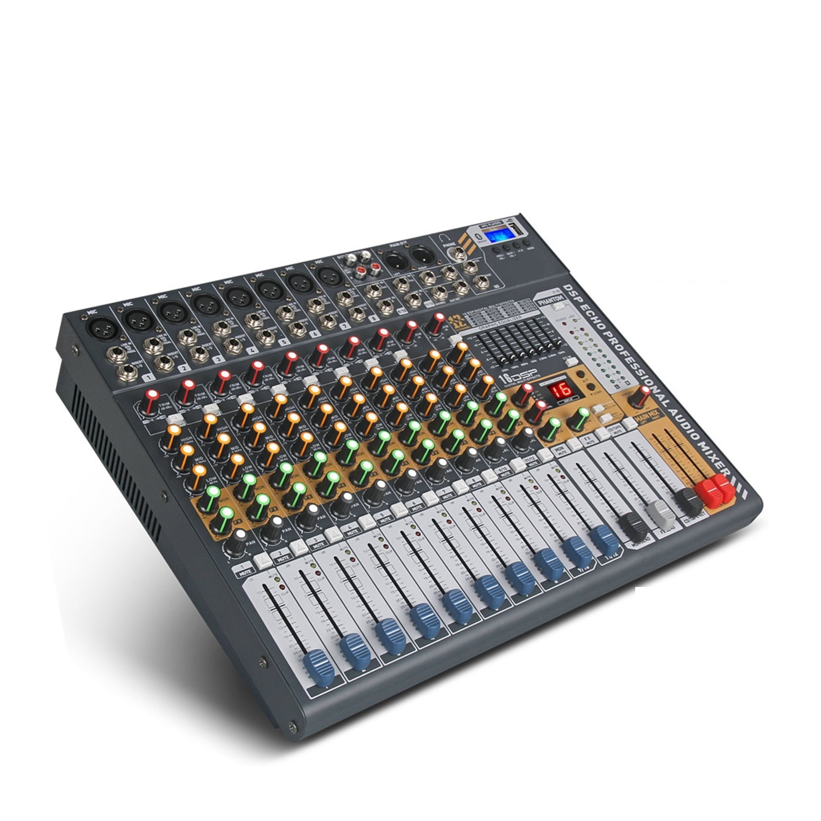 Clean Sound!12 Channels Mixer Dj 48V Phantom Power USB For Recording ...