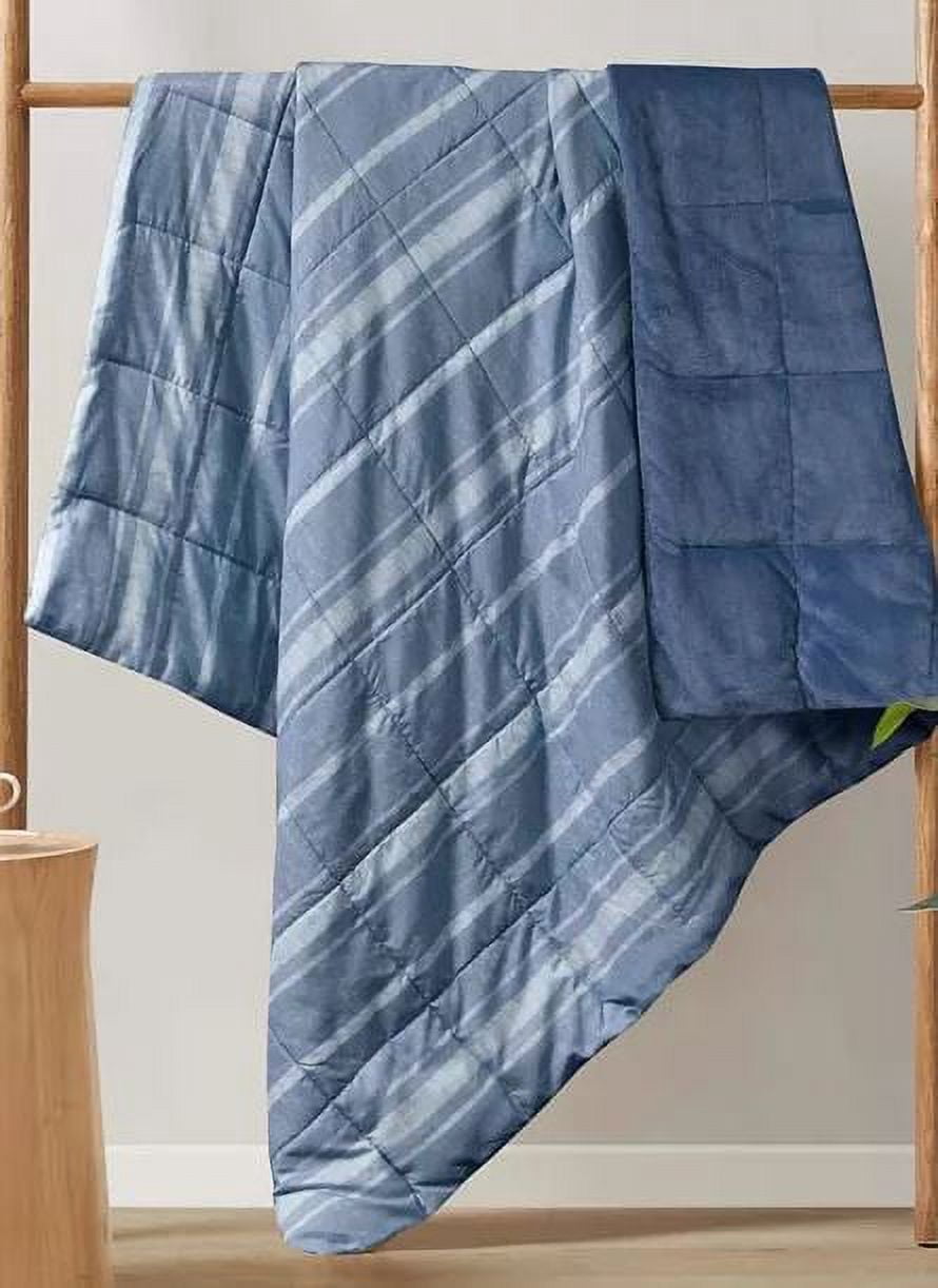 Clean Spaces Antimicrobial Filled 50 X 60 Throw - Blue Stripe - Walmart.com