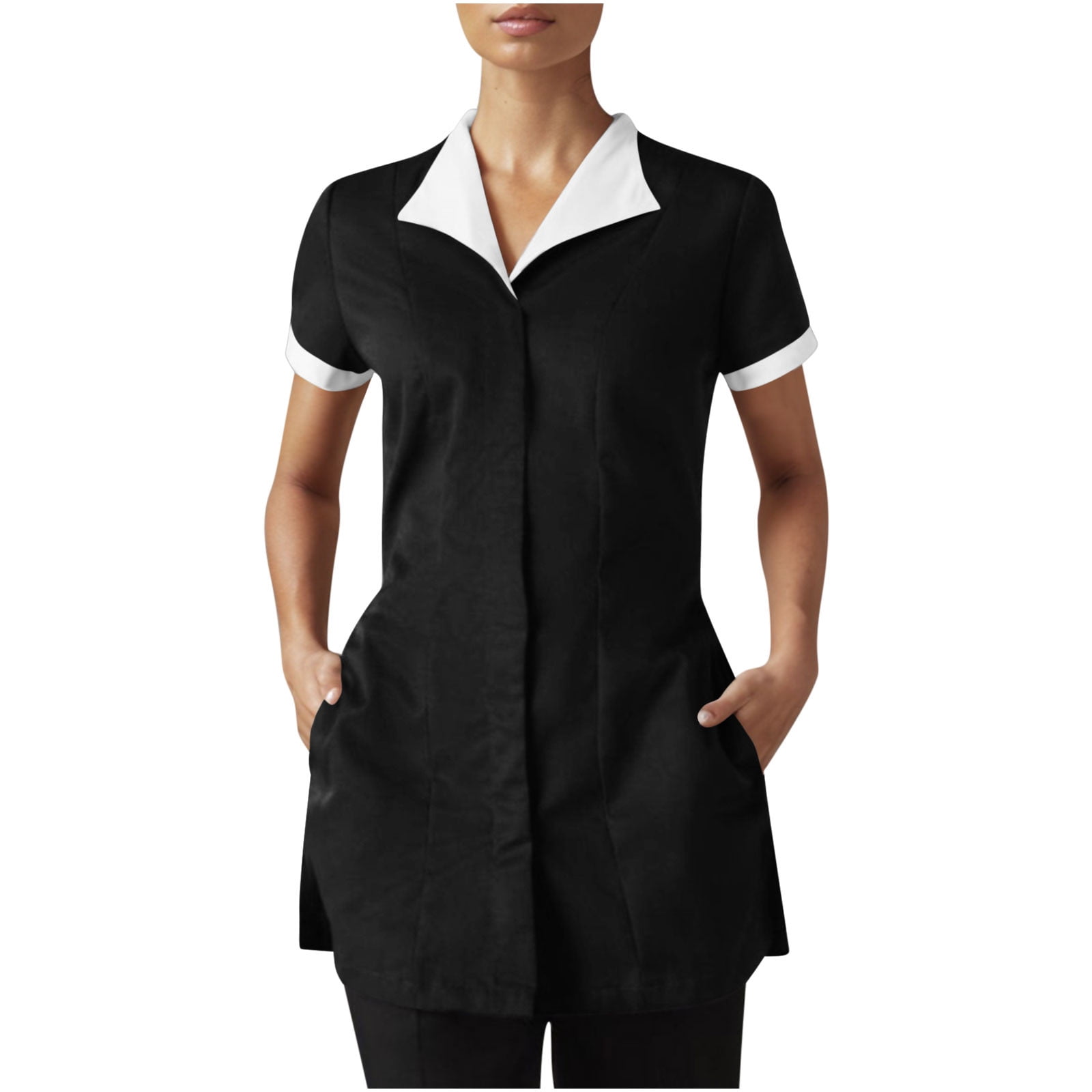 Clean Summer Scrub Tops For Women Color Block Caregiver Shirts Nurse ...