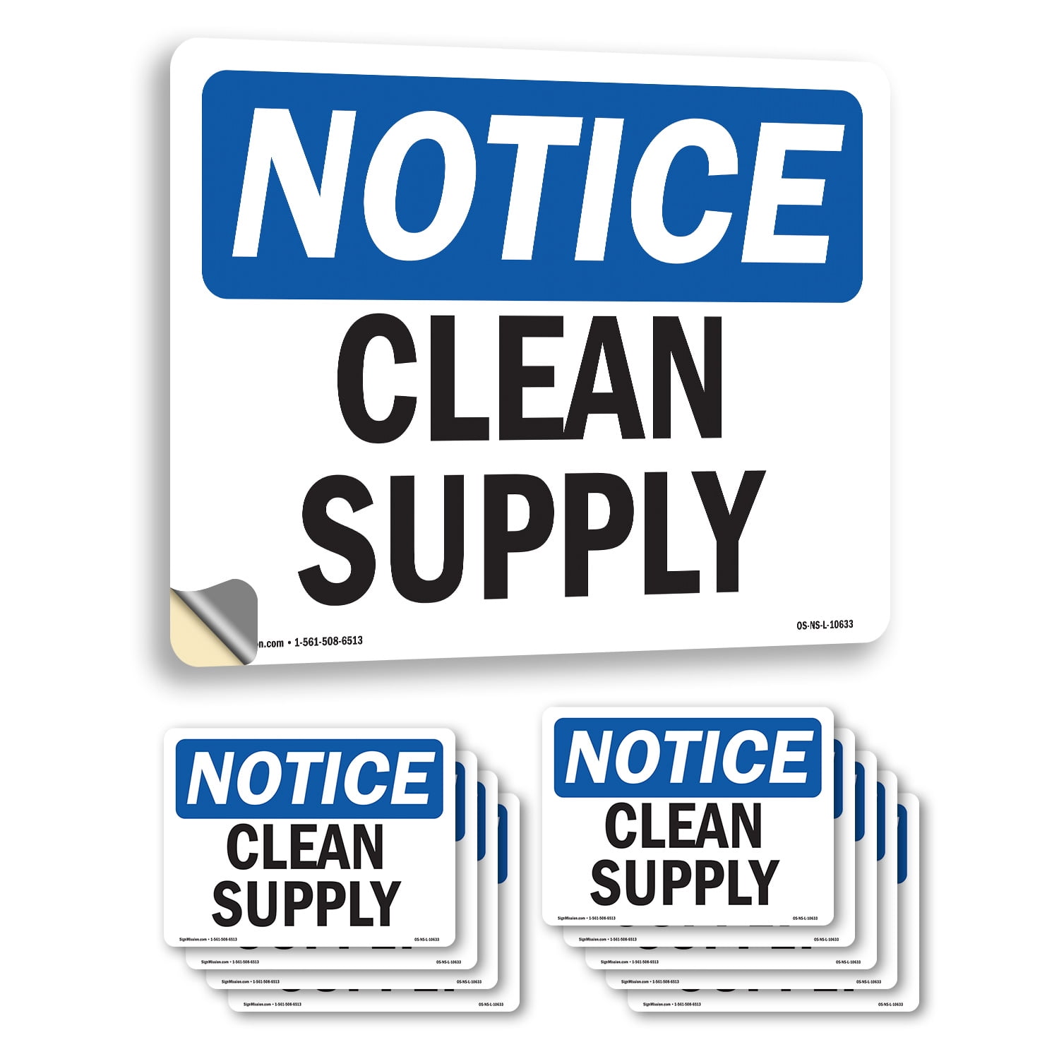 Clean Supply OSHA Notice Vinyl Decal Label 18 Inch x 12 Inch - 10 Pack ...
