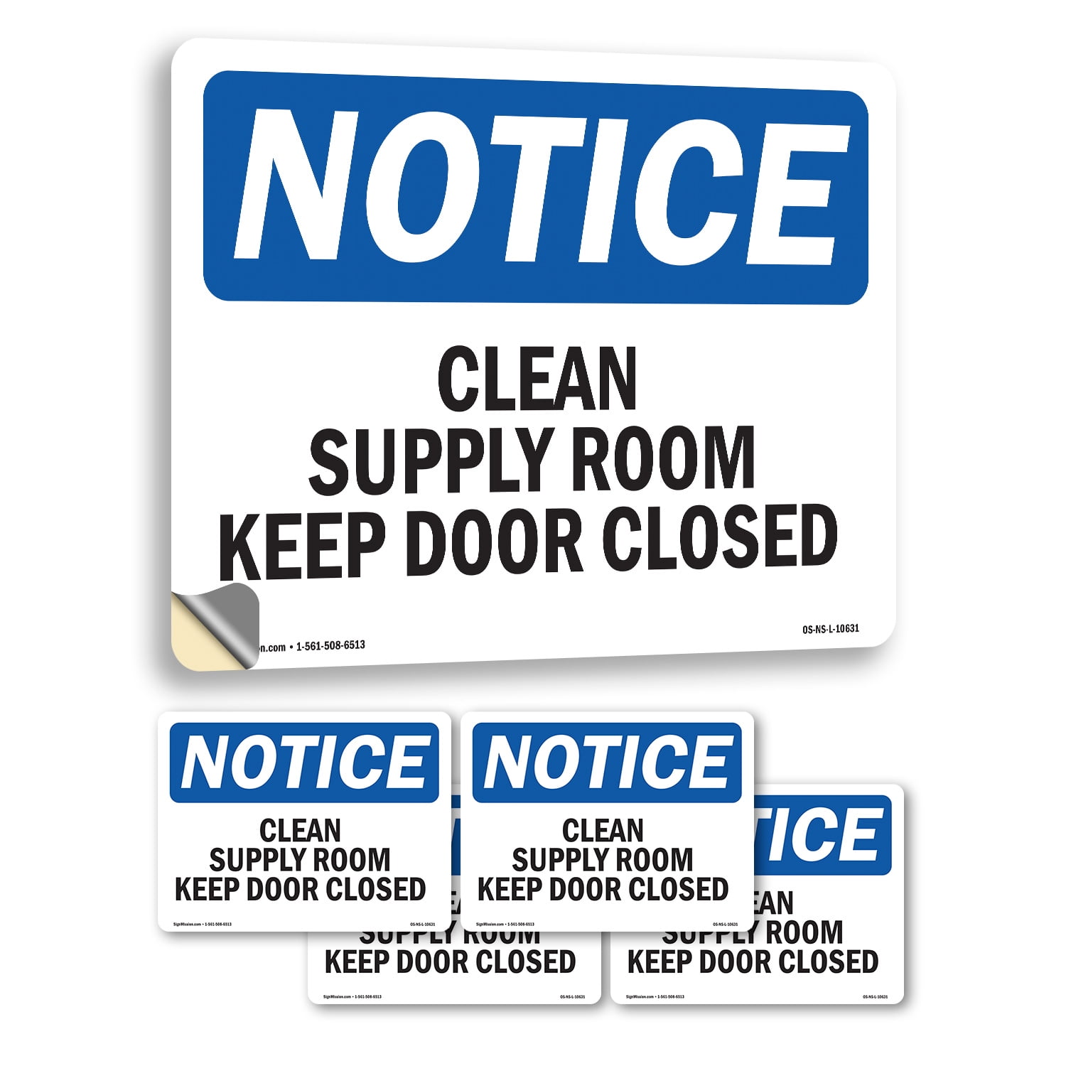 Clean Supply Room Keep Door Closed OSHA Notice Vinyl Decal Label 18 ...