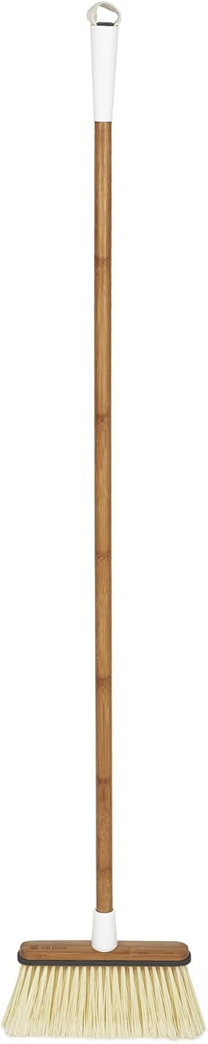 Clean Sweep Bamboo Broom - Angled for Precision in Tight Spaces with ...