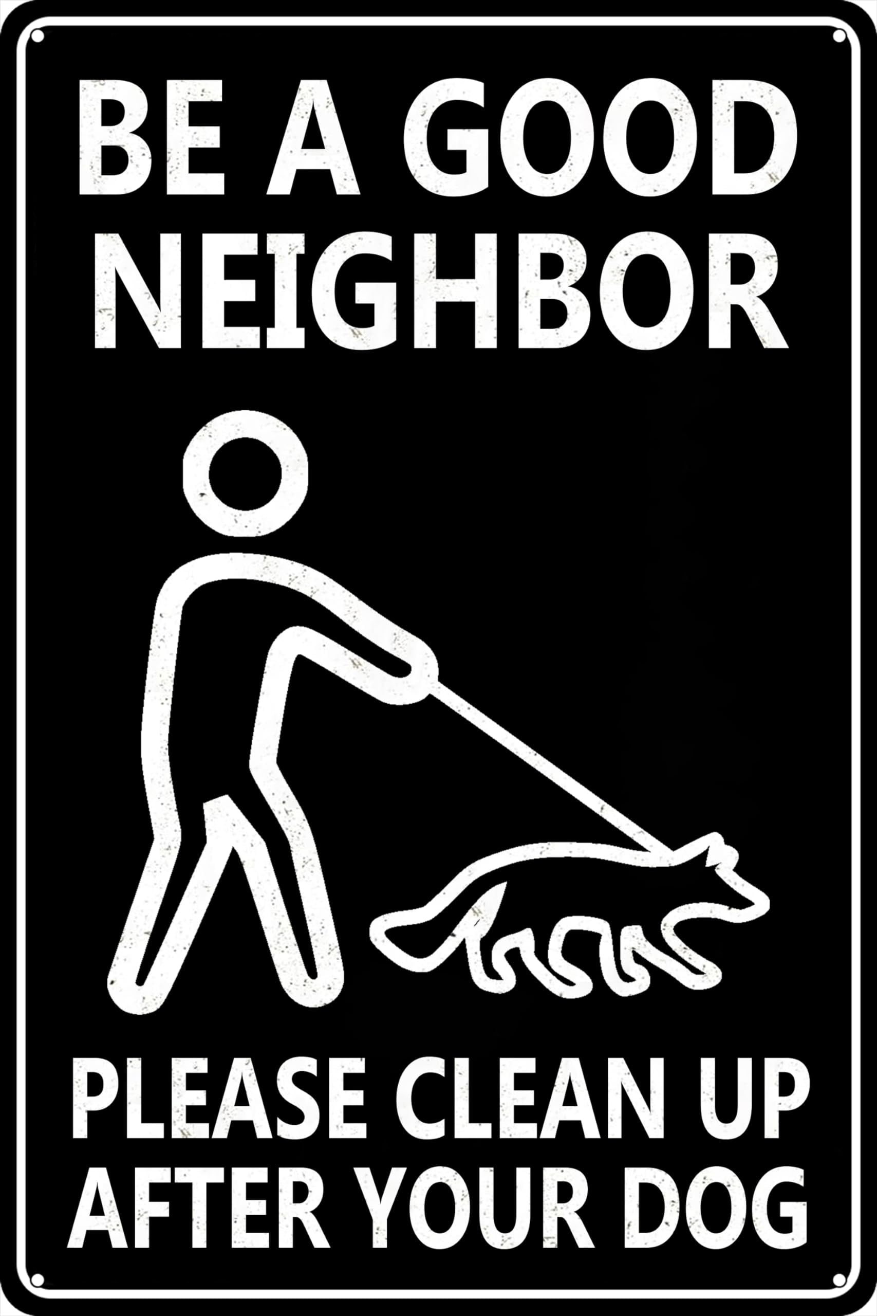 Clean Up After Your Dog Signs Metal Tin Sign, No Pooping Dog Signs for ...