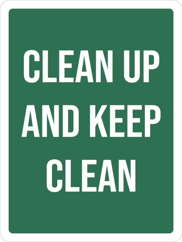 Clean Up And Keep Clean Sign Home Kitchen Farm Garden Garage Wall Decor ...
