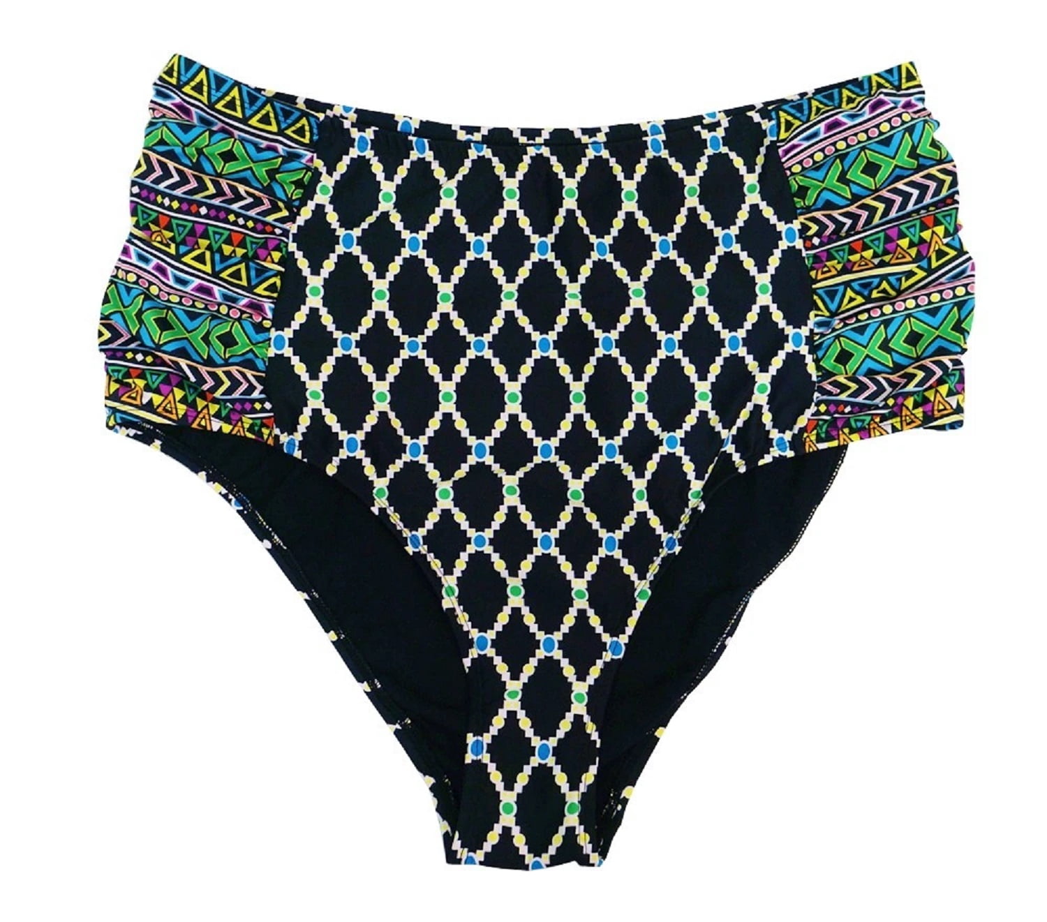 Clean Water Black High Waist Shirred Bikini Bottom Plus Size Women's ...