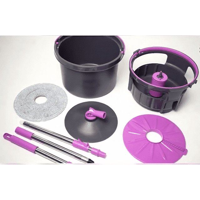 Clean Water Spin Mop Set, Wring Floor Mop with Separate Dirty/Clean ...