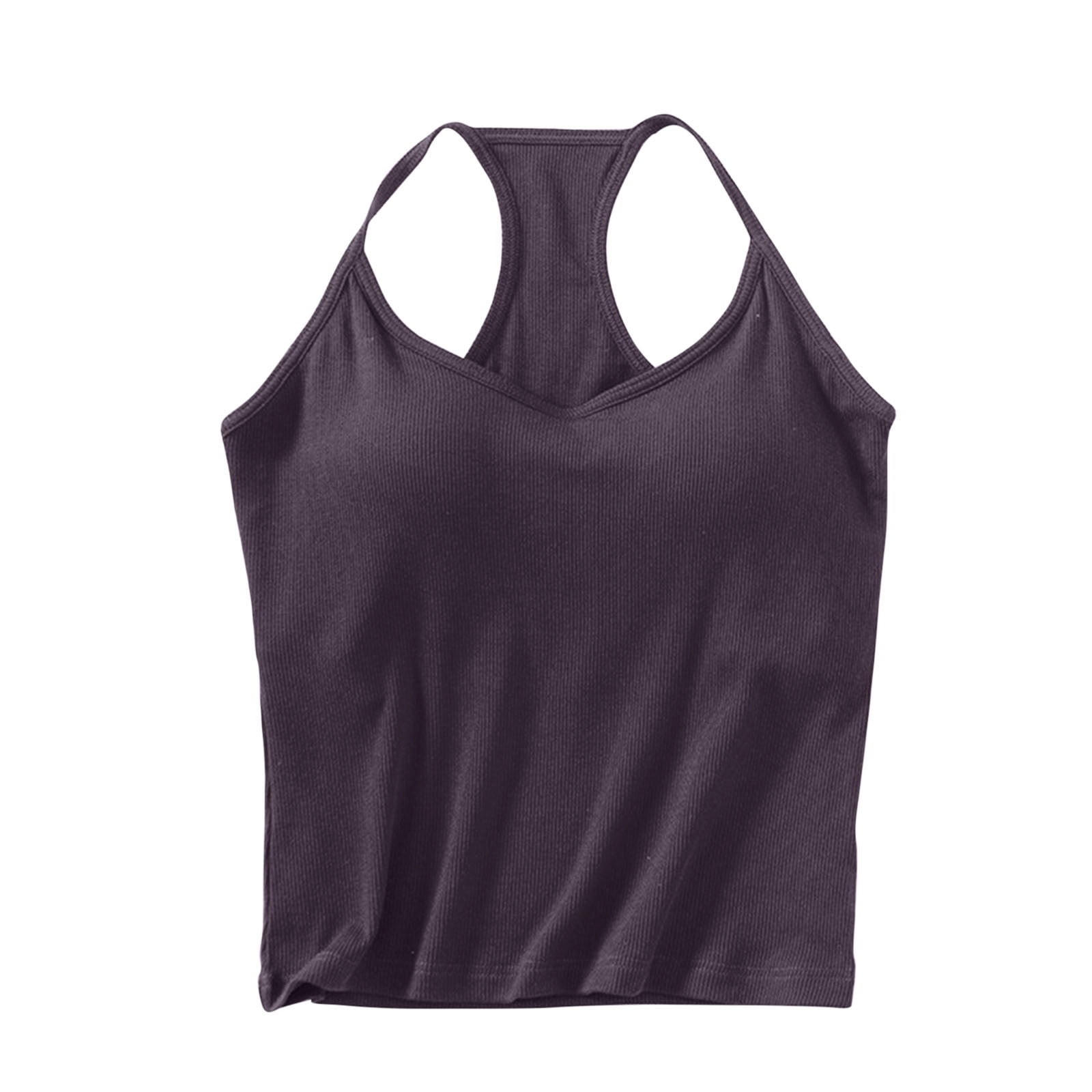 Clean Workout Tank Tops for Women With Built In Bra, Padded Racerback ...