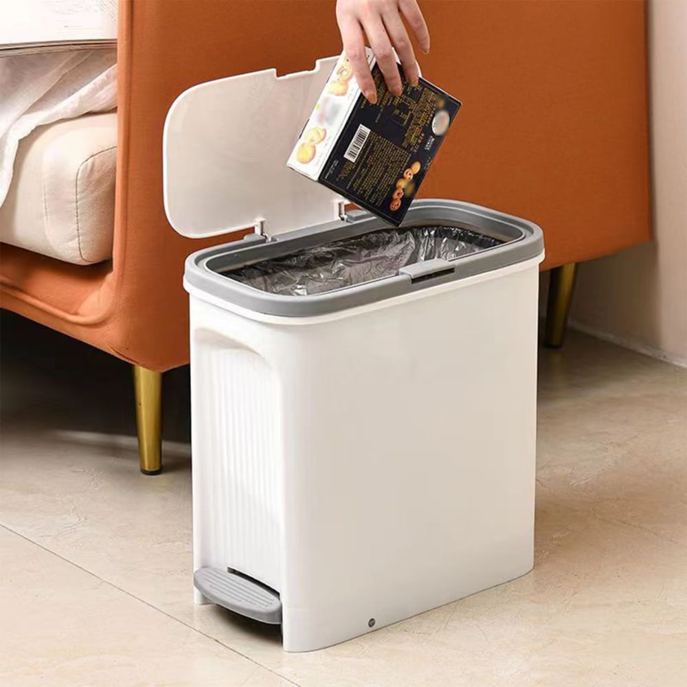 Clean Workspace Storage Box Hands-Free Step Trash Can for Kitchen ...