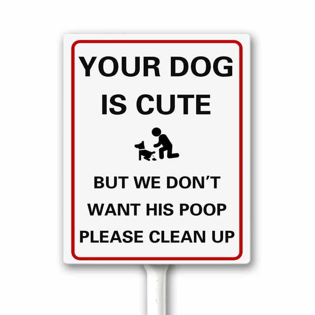 Clean up after Your Dog Signs No Dog Poop Signs for Lawn Funny Metal ...