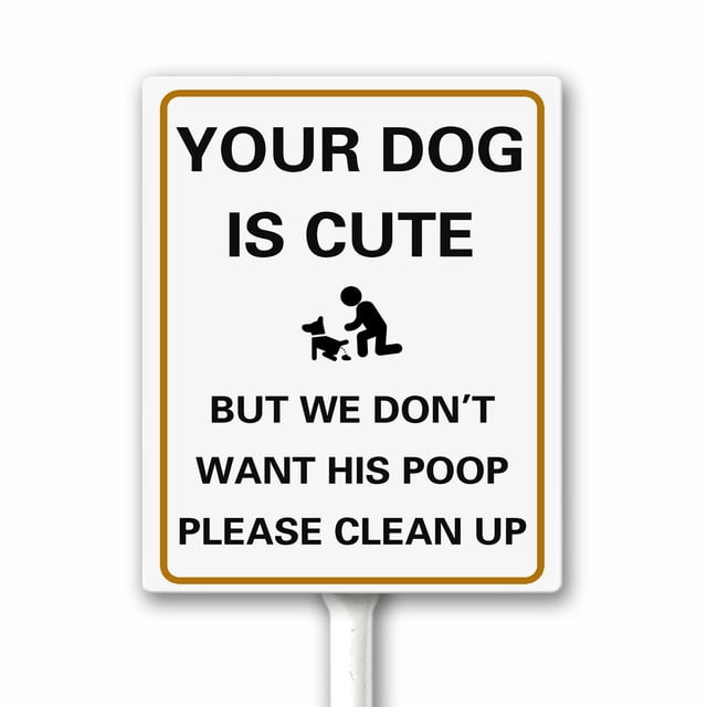 Clean up after Your Dog Signs No Dog Poop Signs for Lawn Funny Metal ...