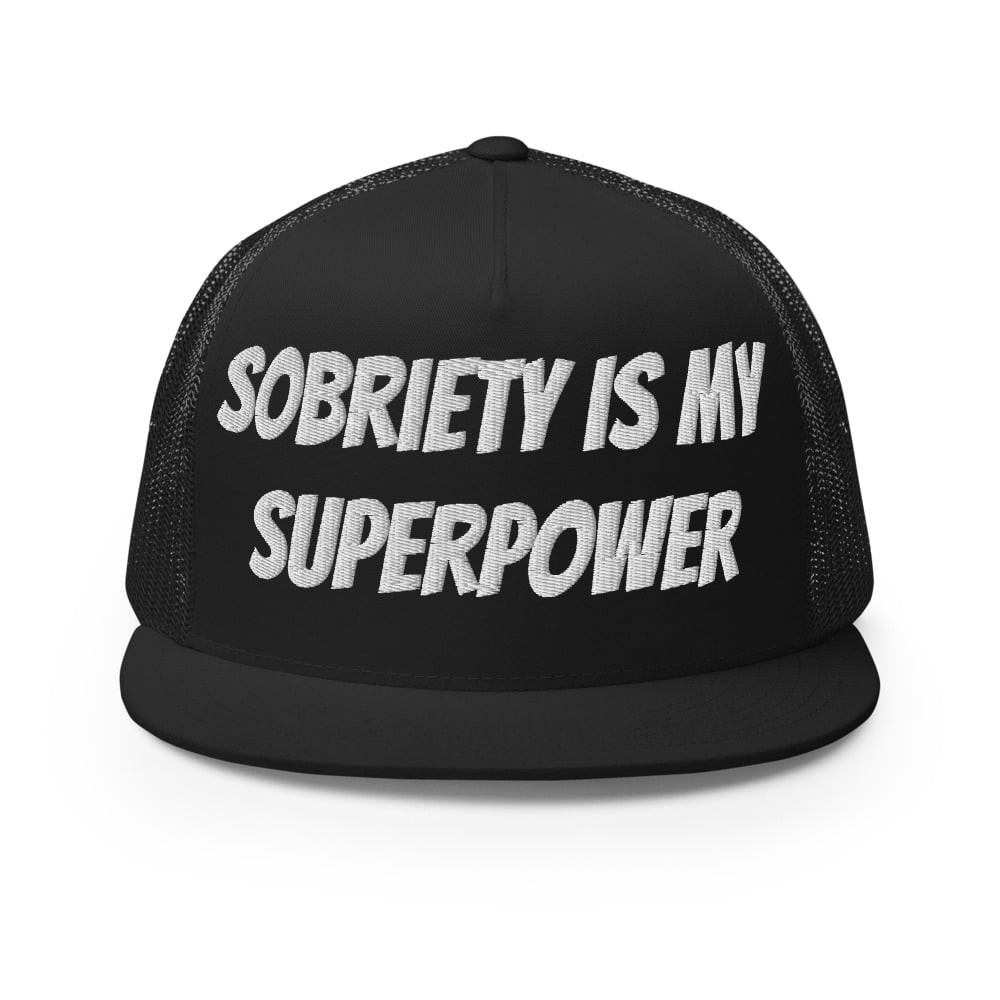 Clean and Sober Trucker Cap, Sobriety is My Superpower- Embroidery ...