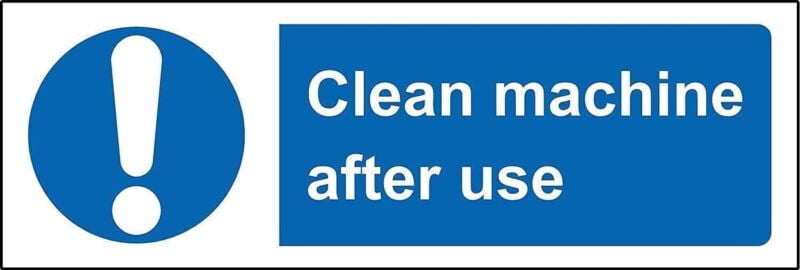 Clean machine after use metal park health safety sign Size: 4 x 16 Inch ...