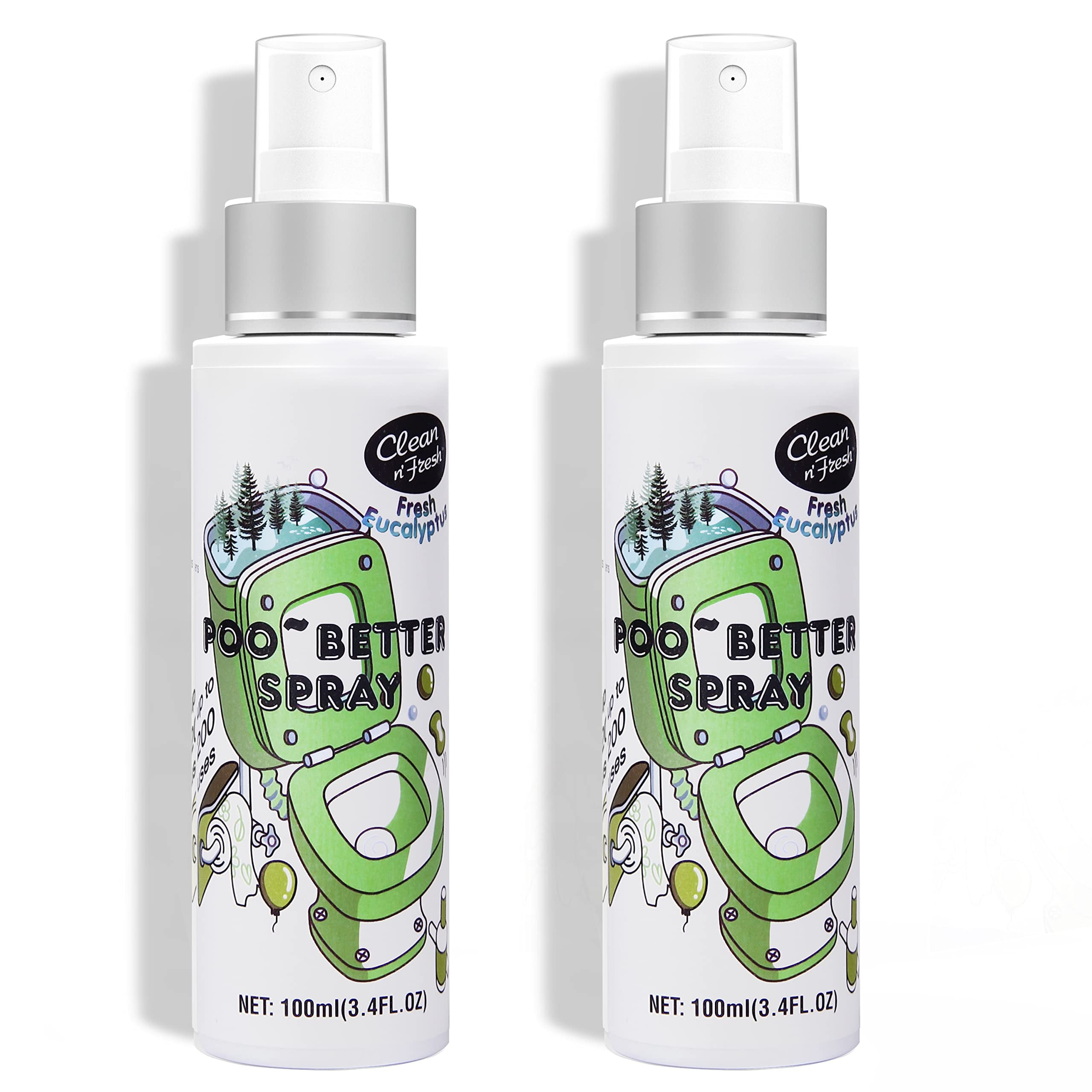 Clean-n-Fresh Toilet Spray, Poop Spray Eucalyptus Scent, 100% Natural ...