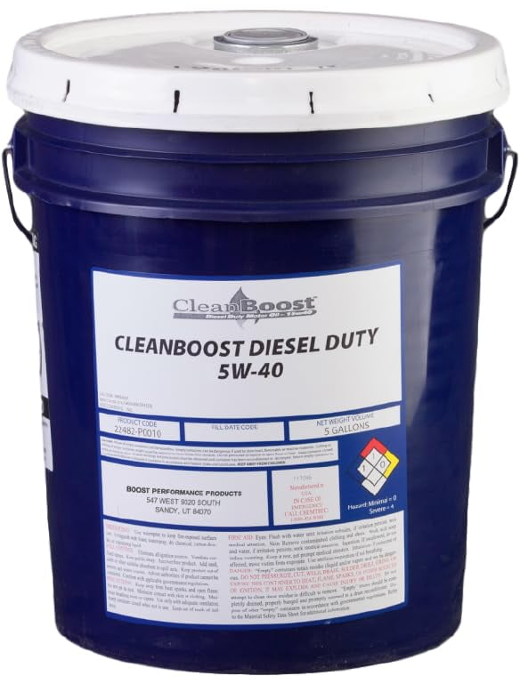 CleanBoost Diesel Duty 5w40 Synthetic Motor Oil, Heavy Duty Diesel ...