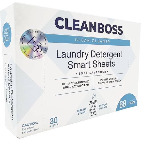 CleanBoss Laundry Detergent Smart Sheets - 30 Sheets - Walmart.com