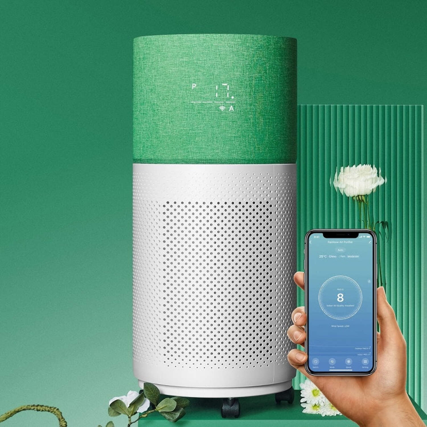 CleanForce Rainbow Series Air purifier for Home Large Room - Green - Walmart.com