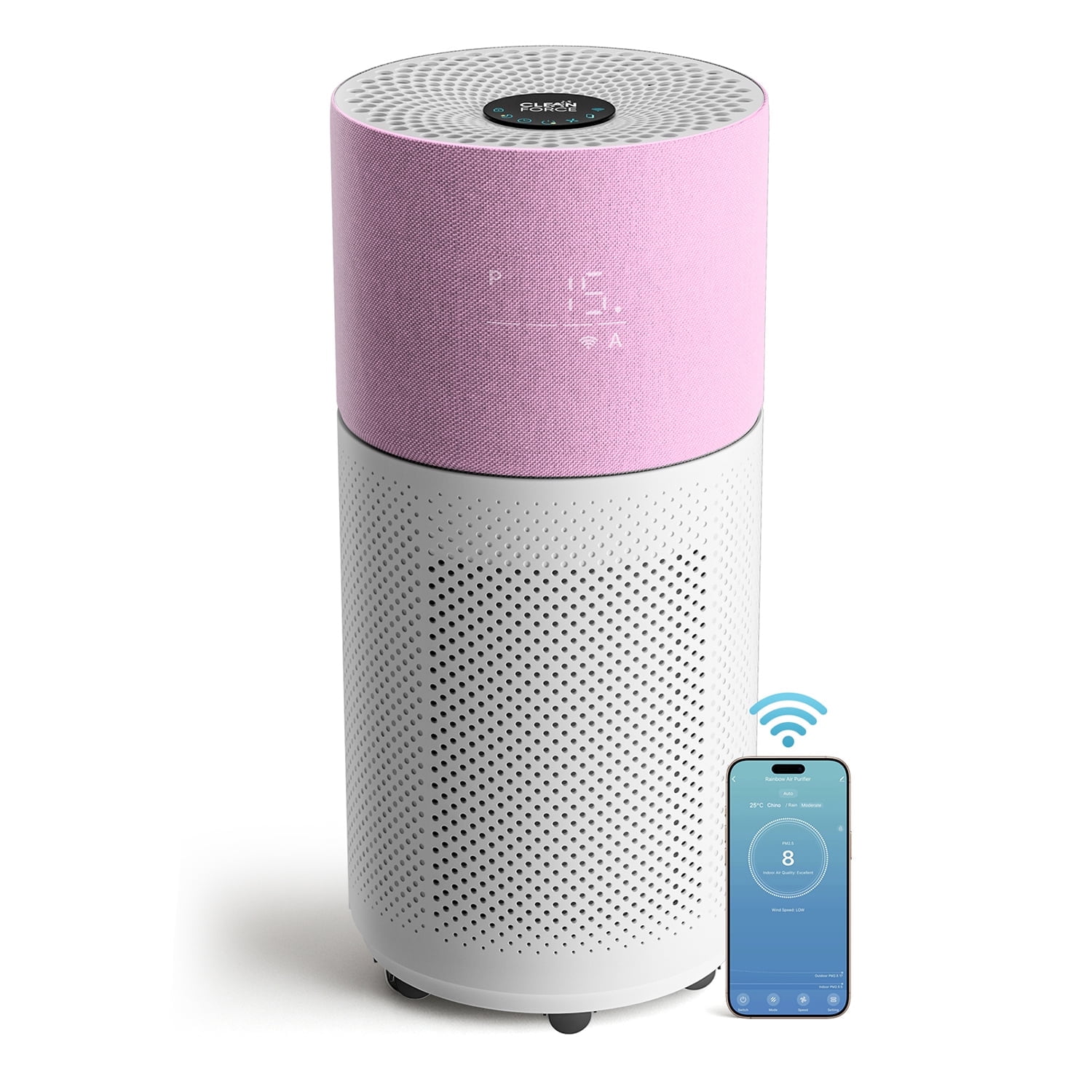 CleanForce Rainbow Series Air purifier for Home Large Room - Pink ...