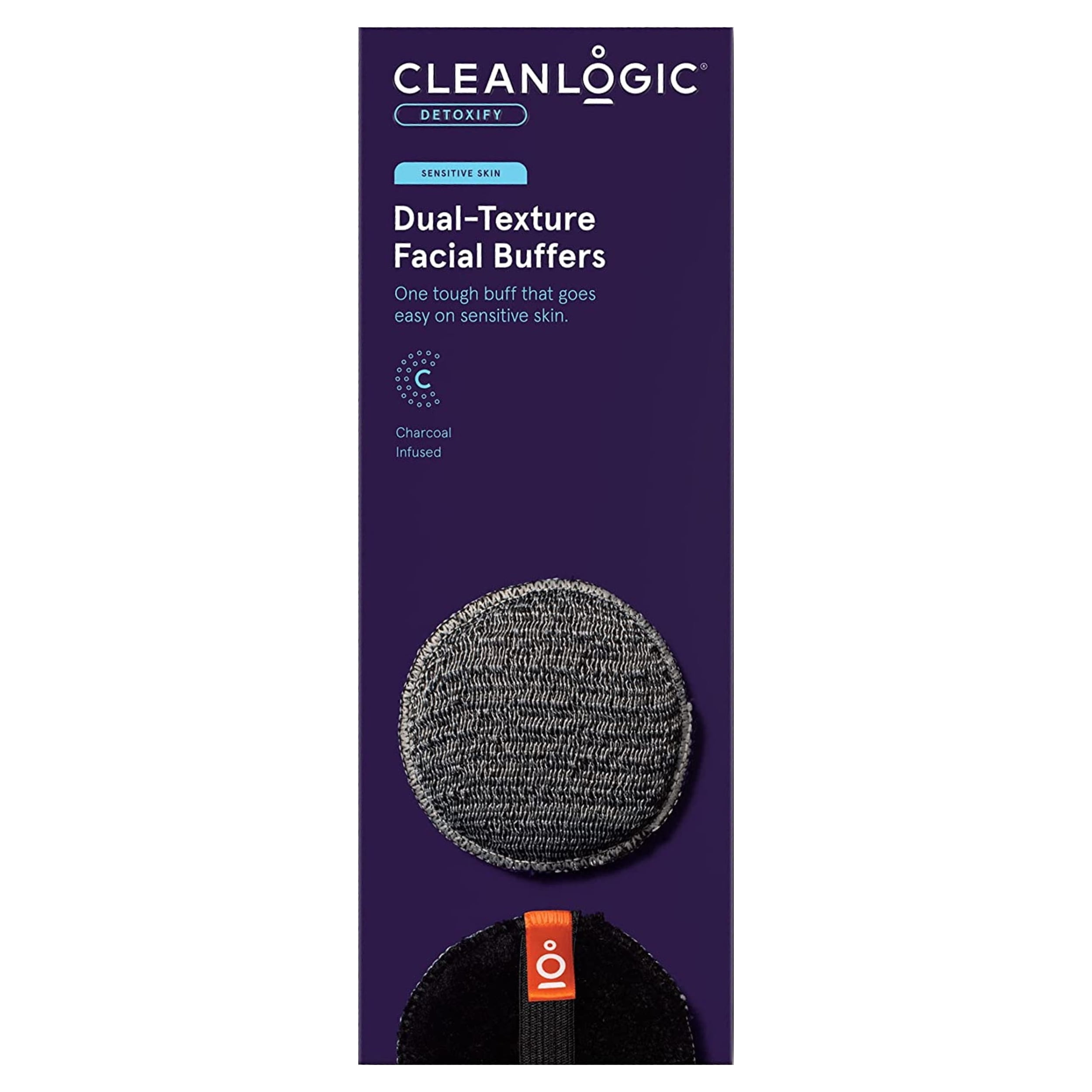 Cleanlogic Exfoliating Dual-Texture Facial Pads for Cleansing Sensitive ...