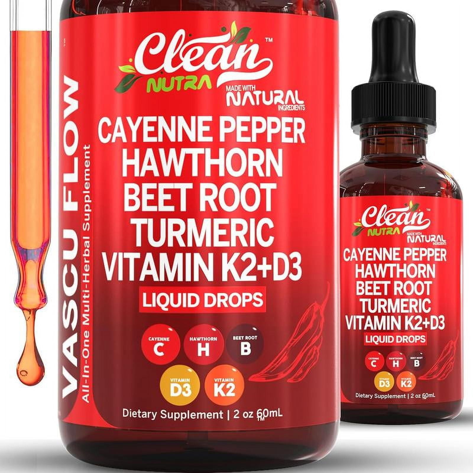 CleanNvtra Cayenne Pepper Liquid + Hawthorn Berry - 60ml - Walmart.com