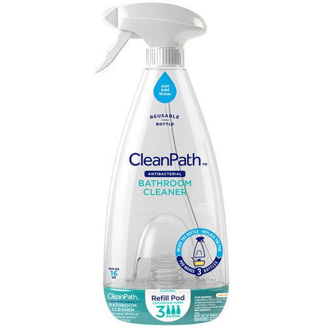 CleanPath Sun Lemon Antibacterial Bathroom Cleaner with Refill Pod, 2 ...