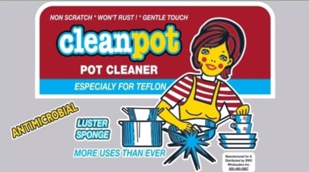CleanPot Antimicrobial Scouring Sponge (Package May Vary) Pack of 12 ...