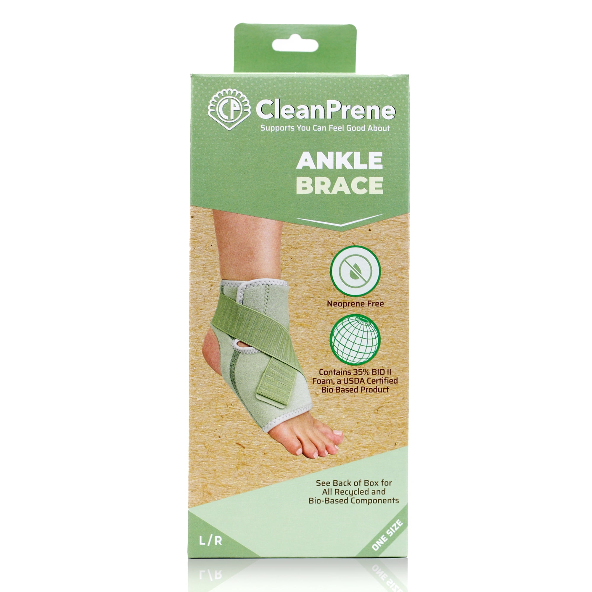 CleanPrene Ankle Brace, Sustainable, Biobased Support, One Size, Fits ...