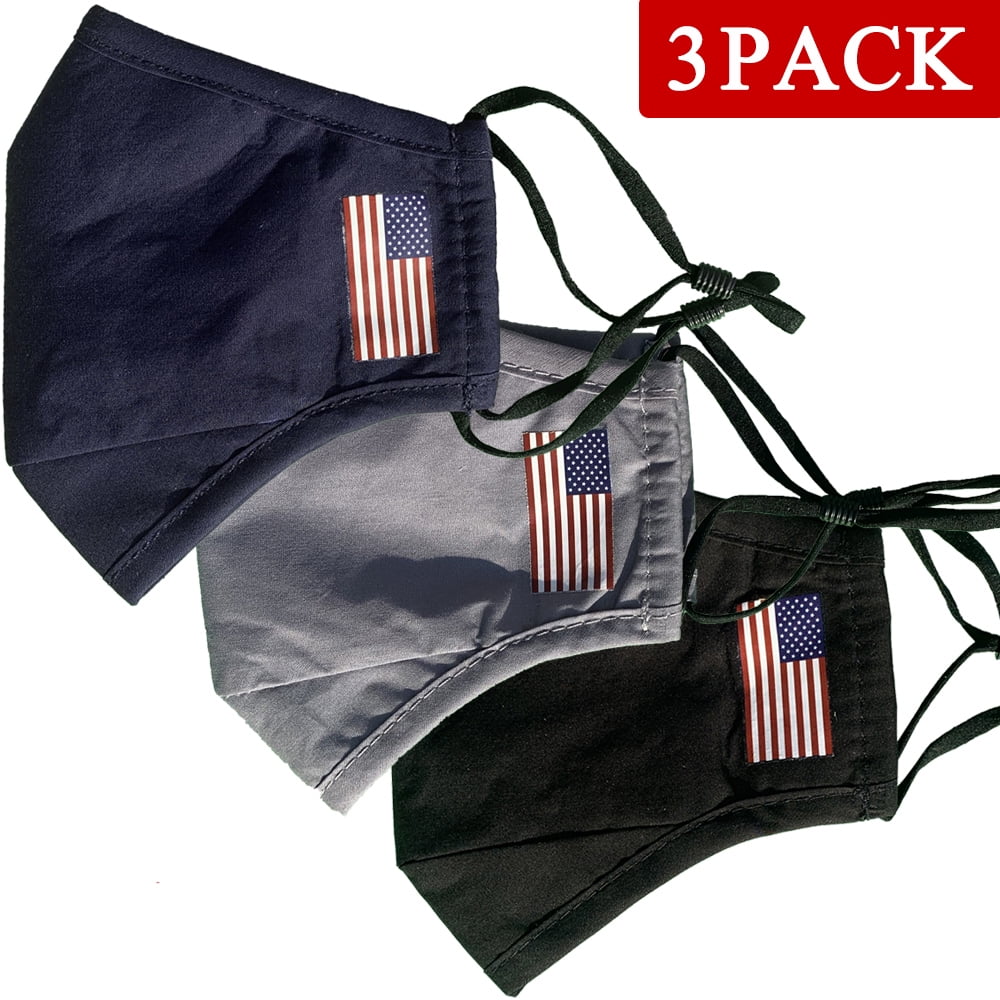 Cleanbreath Reusable and Washable Four Layers Cloth Mask, Black Blue ...