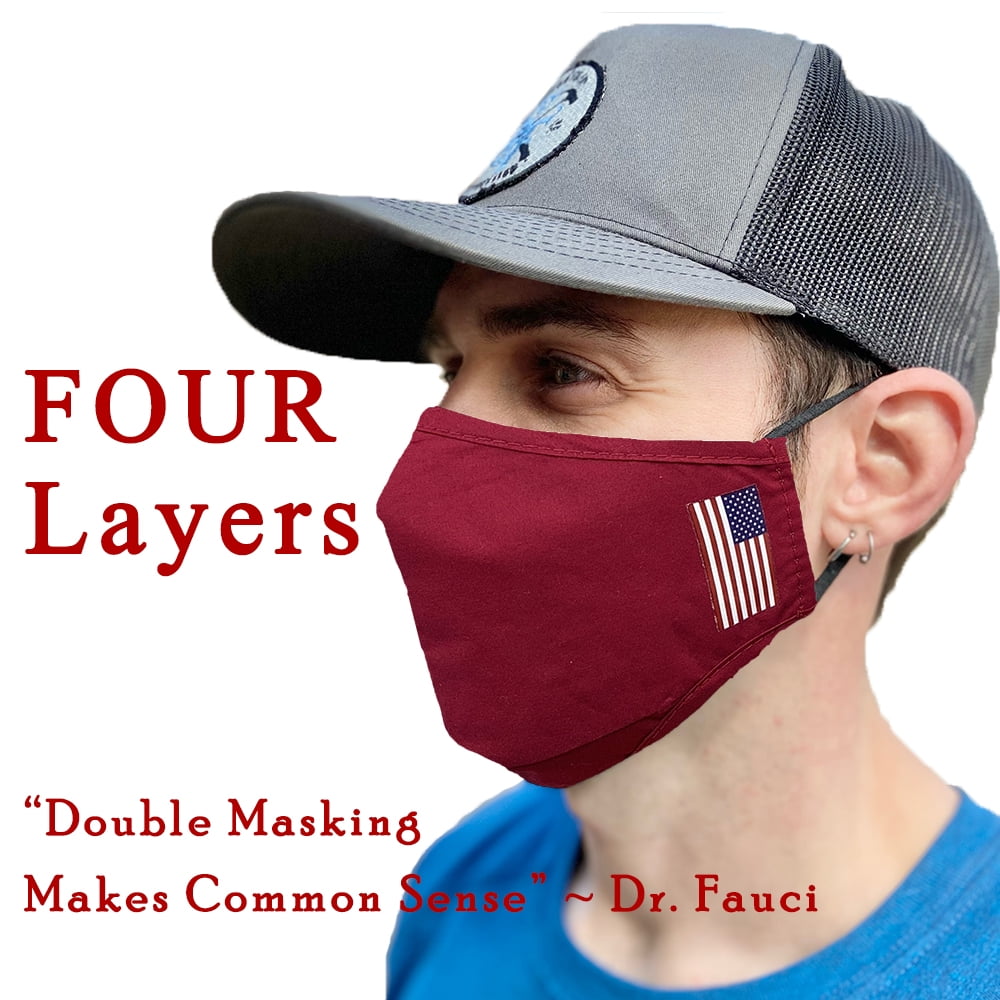 Cleanbreath Reusable and Washable Four Layers Cloth Mask, Red - Walmart.com