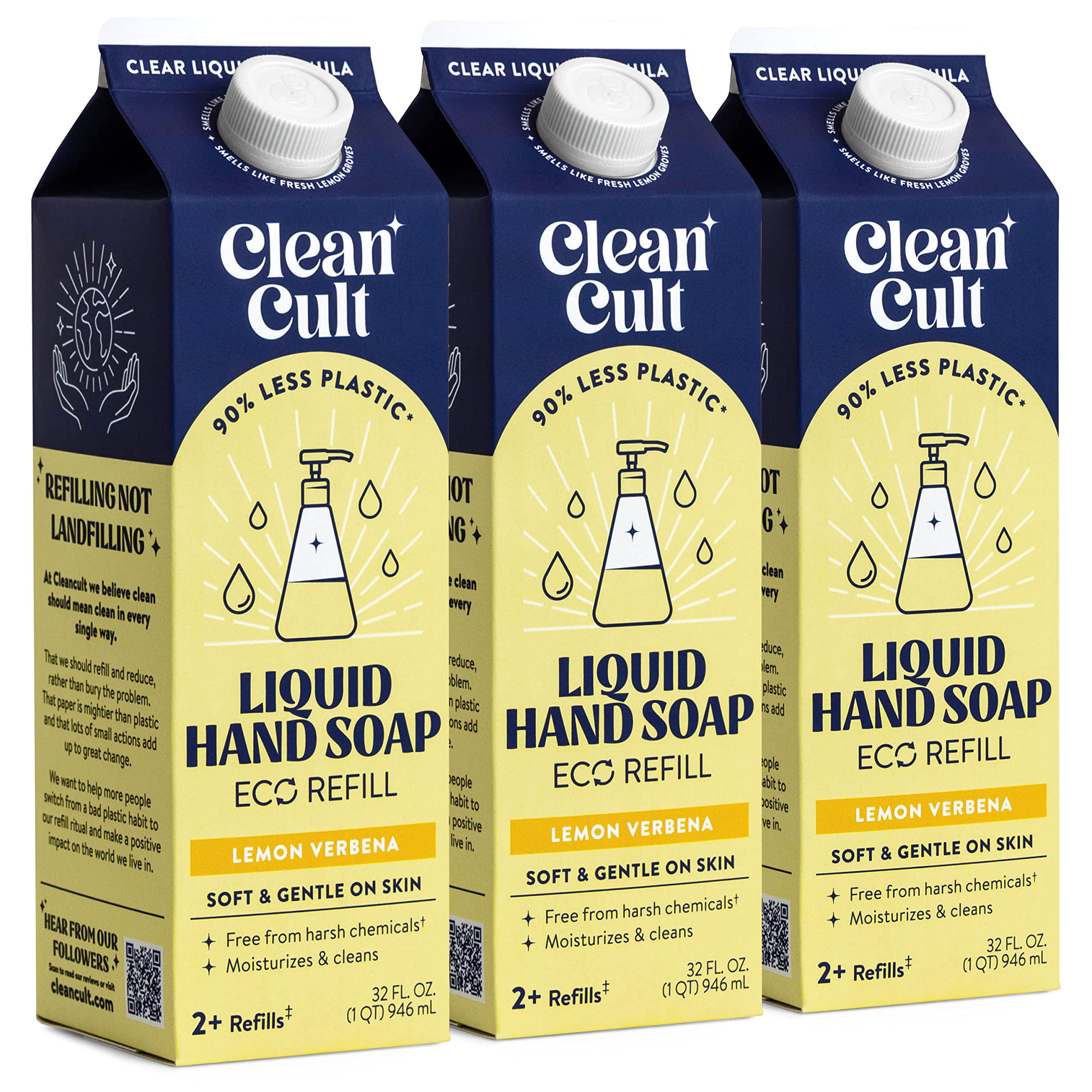Cleancult Liquid Hand Soap DPF11 Refills - Lemon Verbena - Moisturizes ...