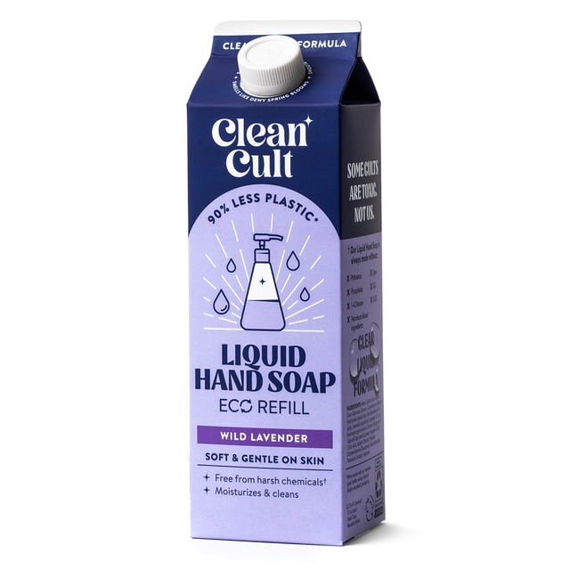 Cleancult Plant-Based Liquid Hand Soap Refill, Dye-Free, Lavender Scent ...