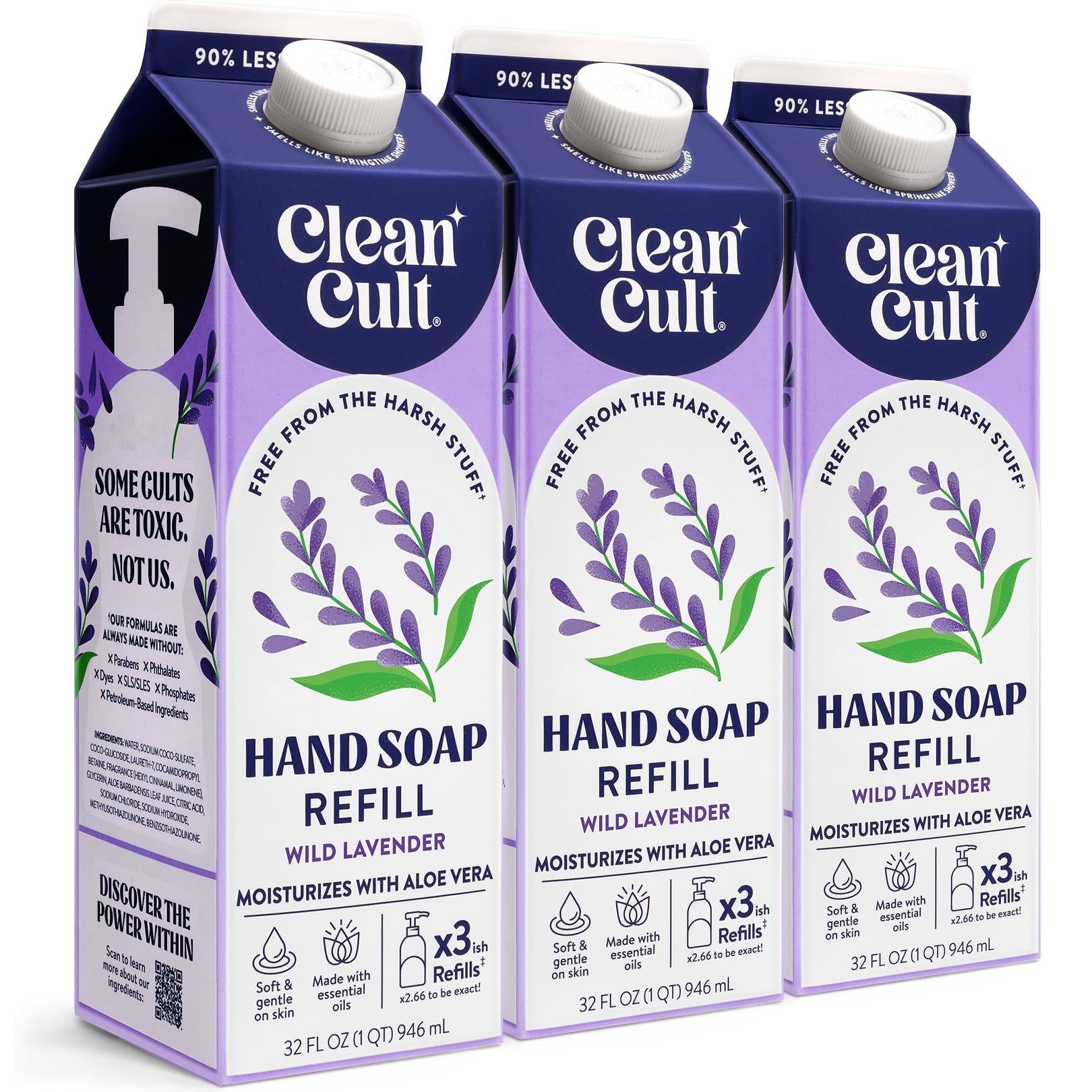 Cleancult Liquid Hand Soap SAF21 Refills - Wild Lavender - Moisturizes ...