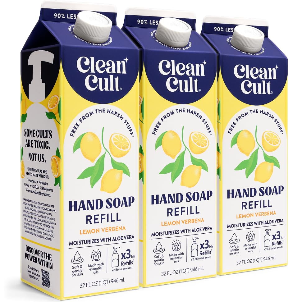 Cleancult Liquid Hand Soap VTF5 Refills - Lemon Verbena - Moisturizes ...