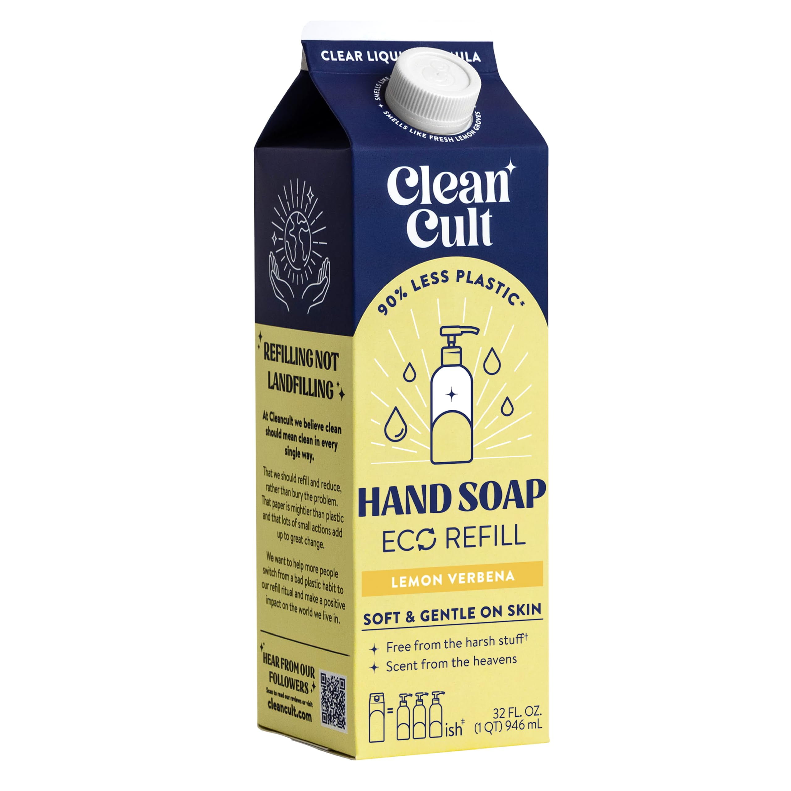Cleancult Liquid Hand Soap XEF1 Refill - Lemon Verbena - Moisturizes ...