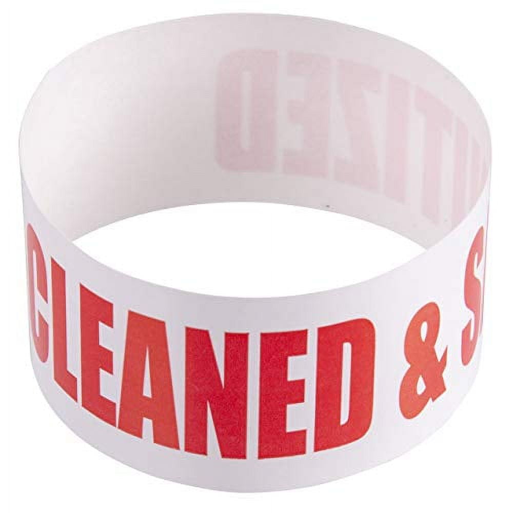 "Cleaned & SANITIZED" 7" X 1" Hospital Approved Adhesive Safety Seal ...