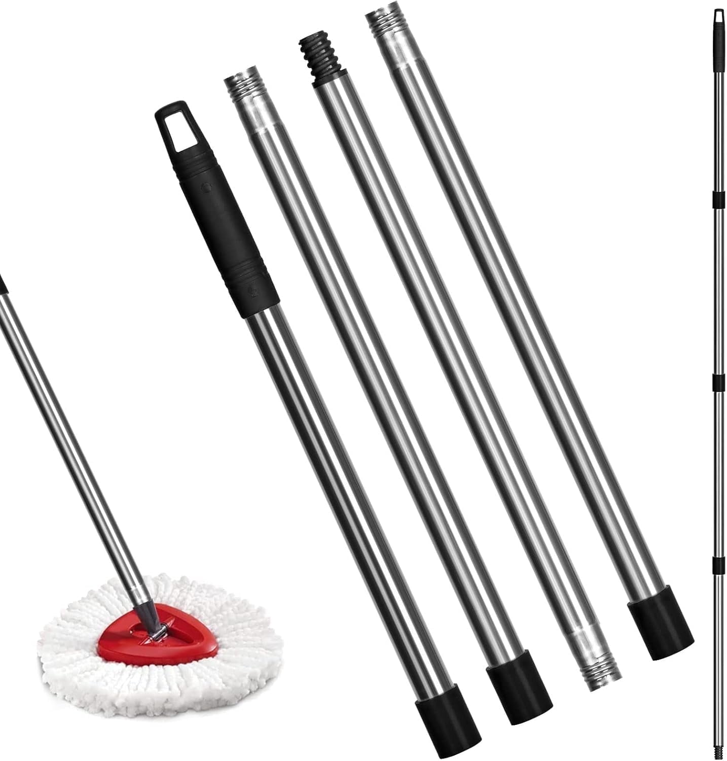 Cleaner Connecting Rod, 58 Dia x 58 in Metal Tip, Threaded Stainless ...