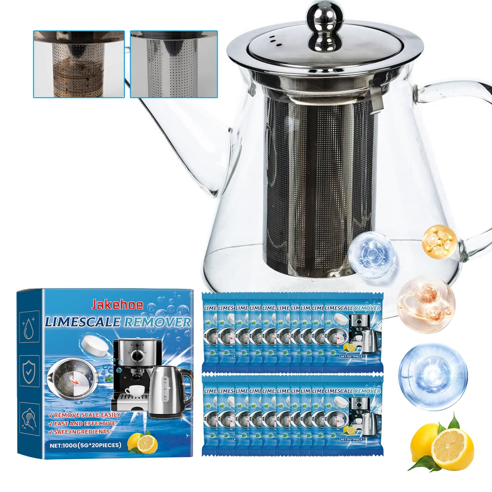 Cleaner and Deodorizer Tablets, Descaler, Deep Cleaning, Natural Odor ...